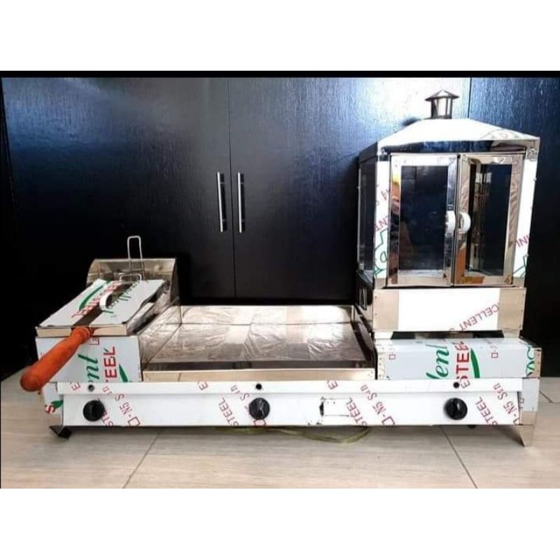 3 IN 1 BURGER GRILL WITH DEEP FRYER AND STEAMER WITH COMPLETE ...