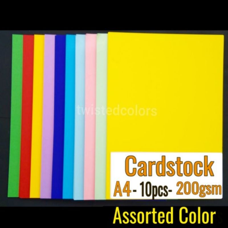 Cardstock A4 200Gsm 10 Assorted Color/Pack Colored Paper Scrapbook ...