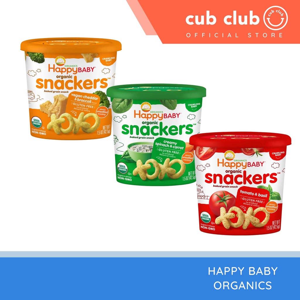 Happy Baby Organic Snackers Baked Grain Snack for Crawling Babies ...