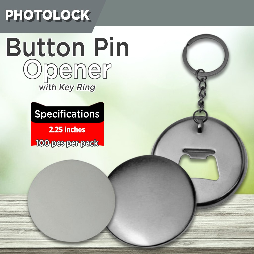 Button Pin Opener with Keyring 2.25 inches (100 pcs per pack) | Shopee ...