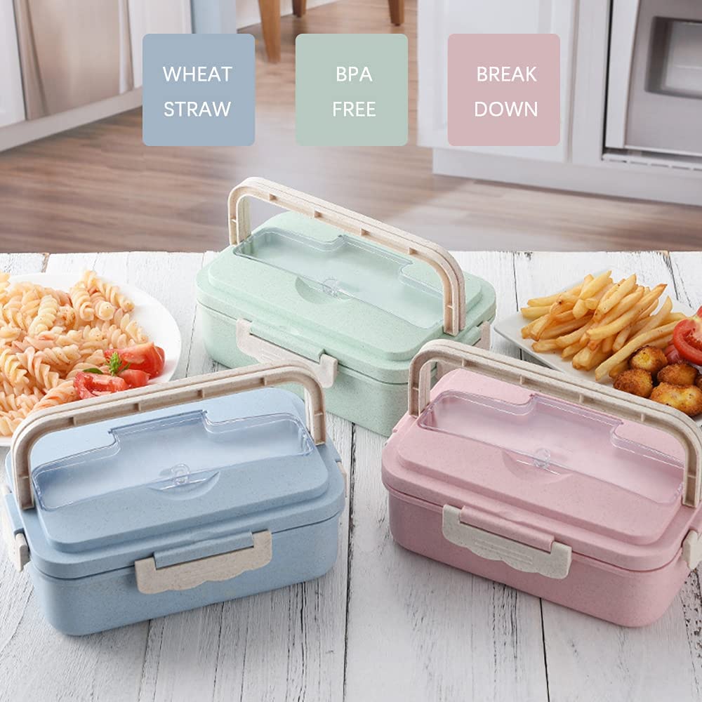 Portable Leak-Proof Three-Compartment Lunch Box-Suitable For Adults And ...