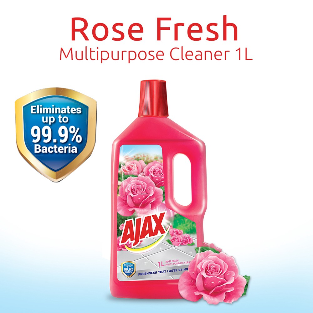 Ajax Multipurpose Cleaner ROSE FRESH Fragrance - 1 Liter, Has an ...
