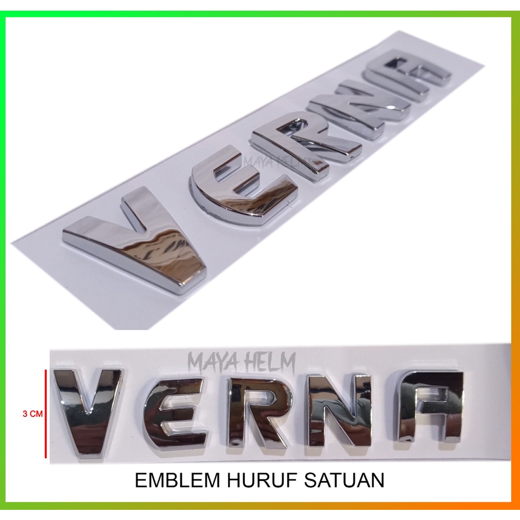 Hyundai Verna Chrome Car Logo Emblem Separate Letters - UniTop