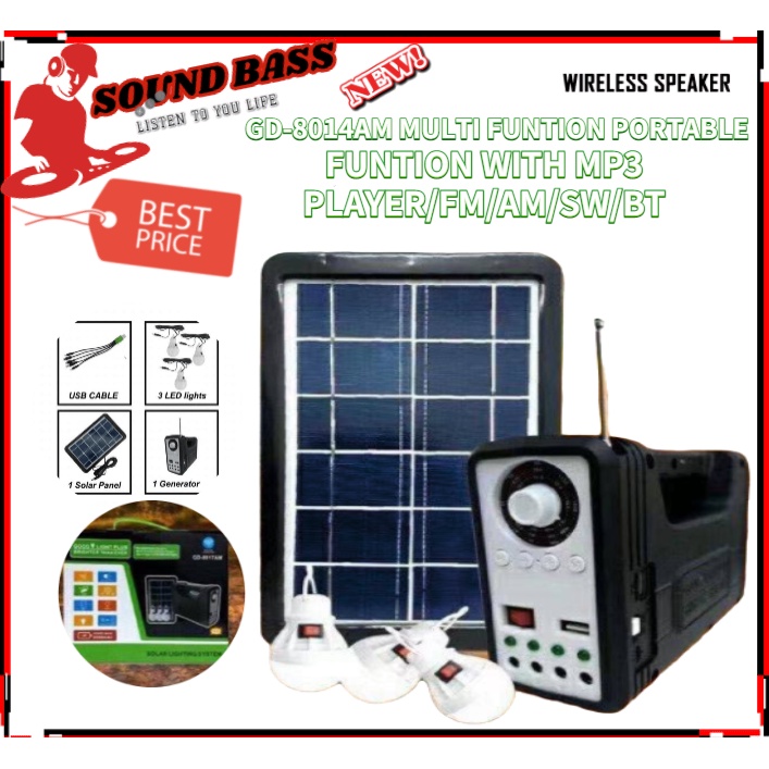 Gdplus Gd-8017Am Led Solar Light Lamp Lighting System Kit Function With ...