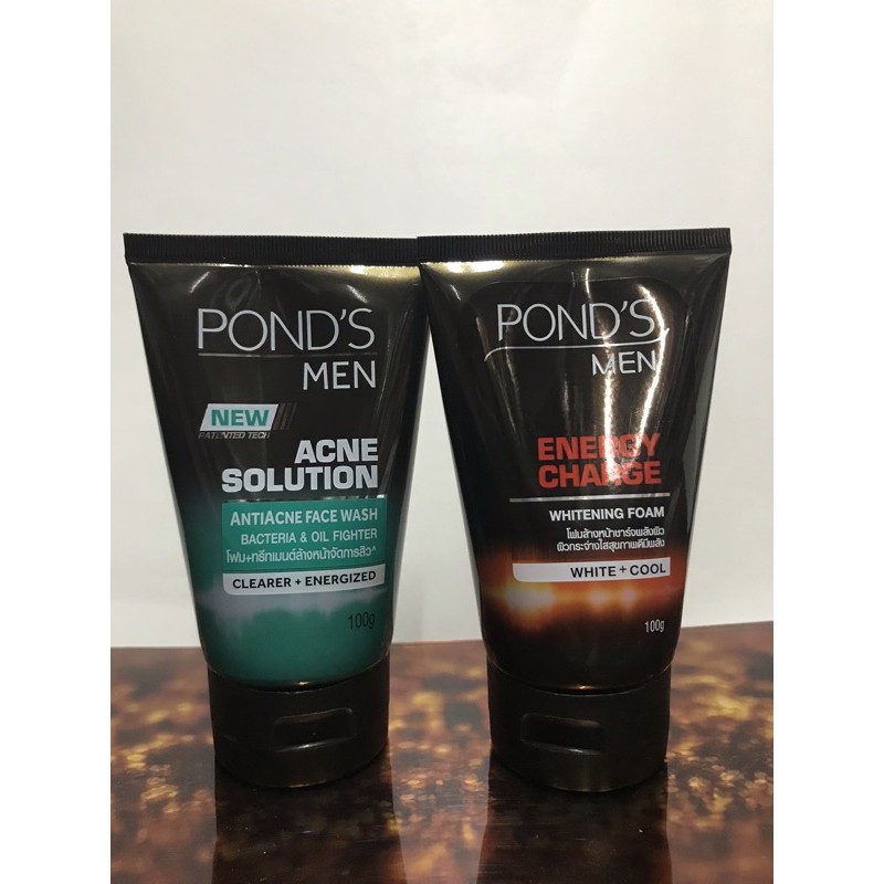 Ponds Men Facial Wash Energy Charge 100g/Acne Solution 100g | Shopee ...