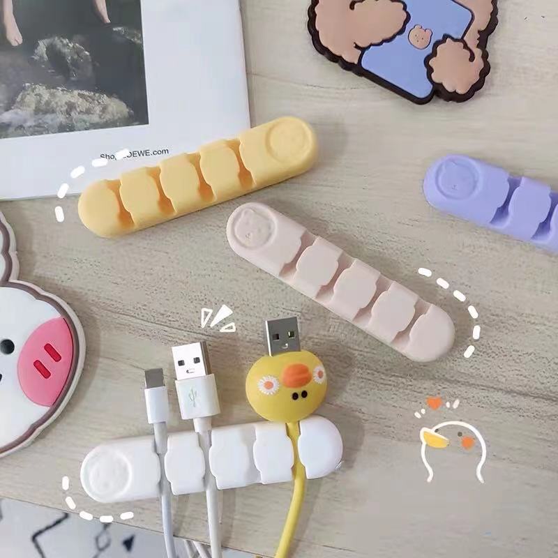 Macaron Cable Organizer silicone USB Cable Winder Desktop Tidy ...