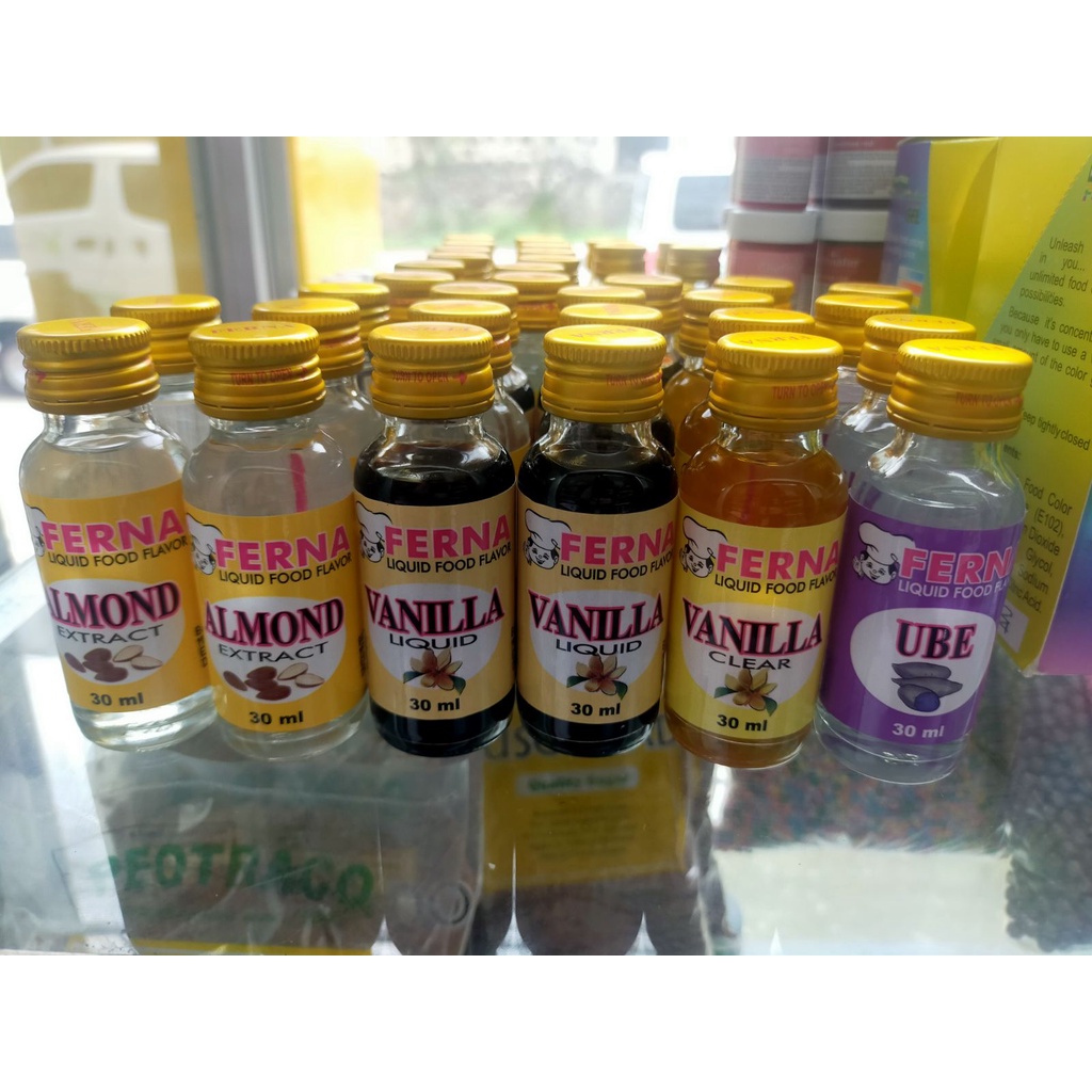 FERNA LIQUID FLAVOR ALMOND, BANANA, VANILLA EXTRACT 30ML | Shopee ...