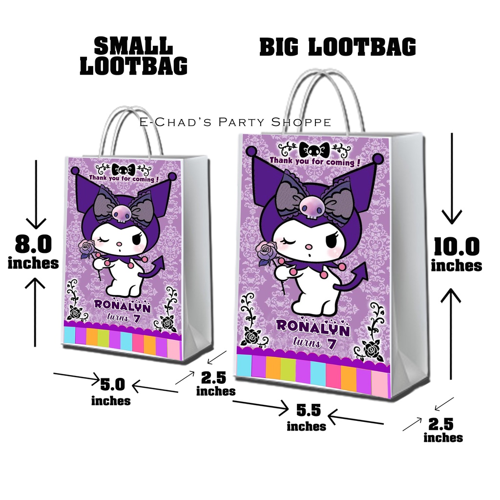 Kuromi Customize Lootbag / Paper Bag (sold by 10pcs.) | Shopee Philippines