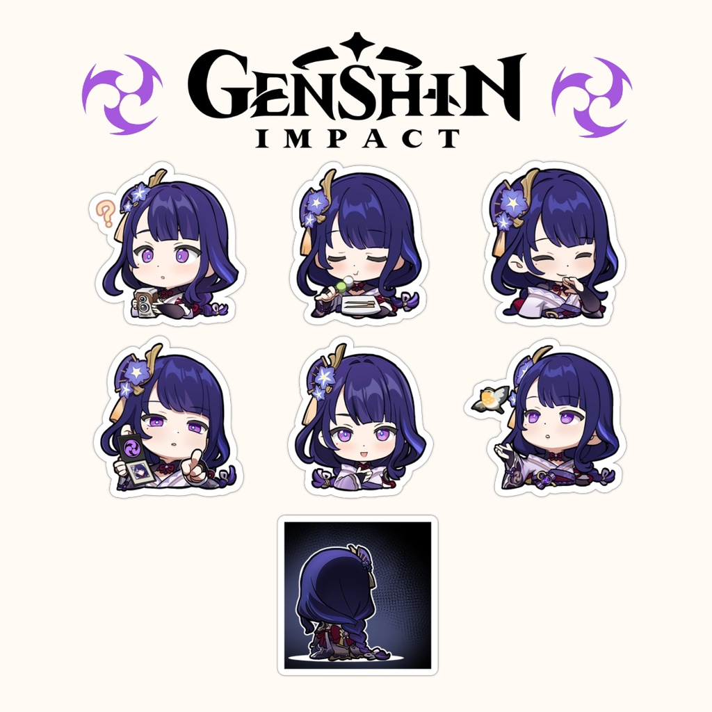 Genshin Impact Raiden Shogun Emoji Sticker Set (7 pcs) | Shopee Philippines