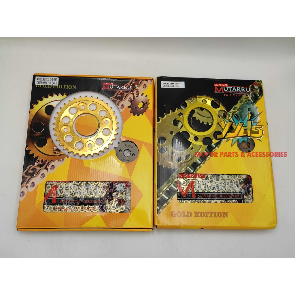 MUTARRU CHAIN SET GOLD FOR WAVE125/TMX155 | Shopee Philippines
