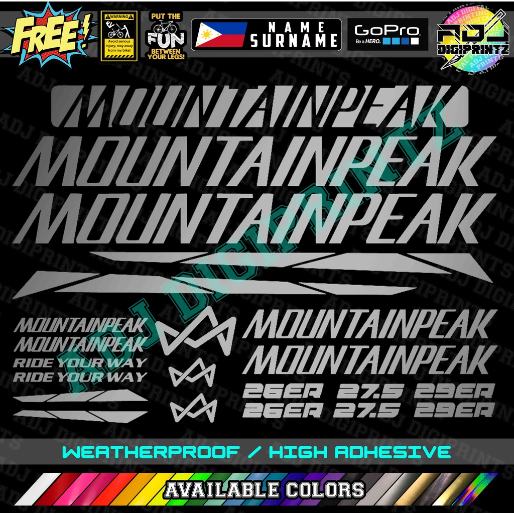 MOUNTAINPEAK MTB Frame Decals Sticker MORE COLOR | Shopee Philippines
