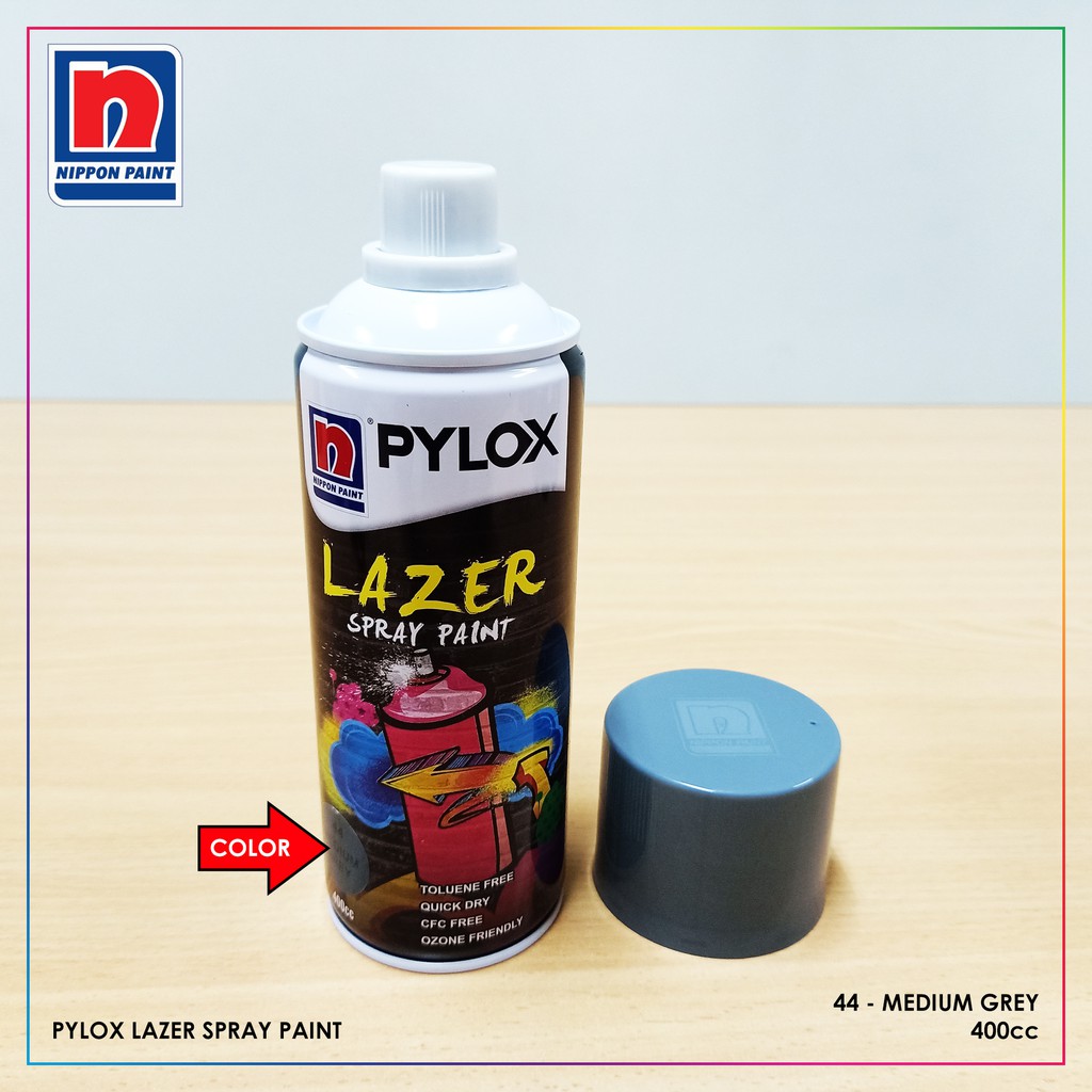 Pylox Lazer Spray Paint Medium Grey PLZ044 400cc Nippon | Shopee ...