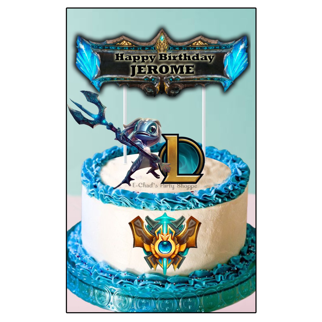 LEAGUE OF LEGEND Cake Topper Set (FREE Customize Name) | Shopee Philippines
