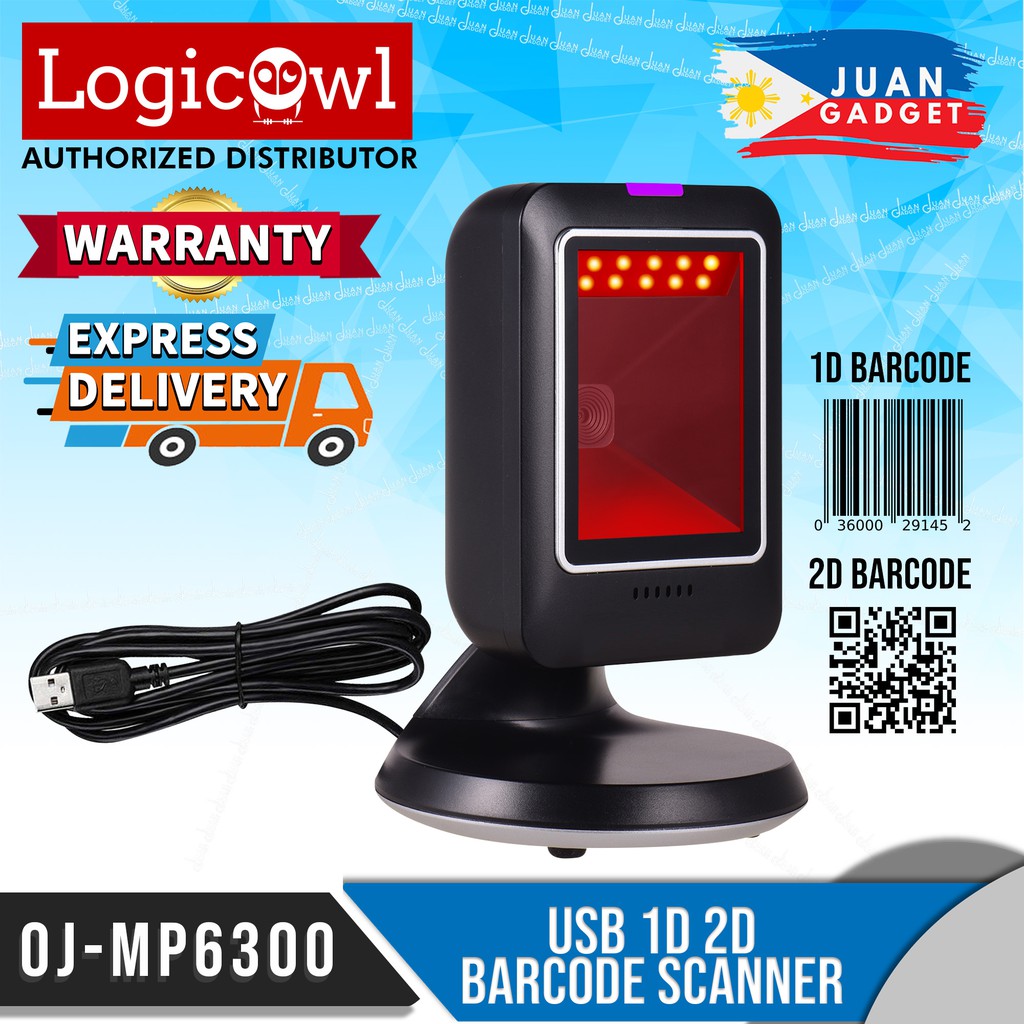 Logicowl OJ-MP6300 1D 2D QR Desktop USB Wired Barcode Platform Scanner ...