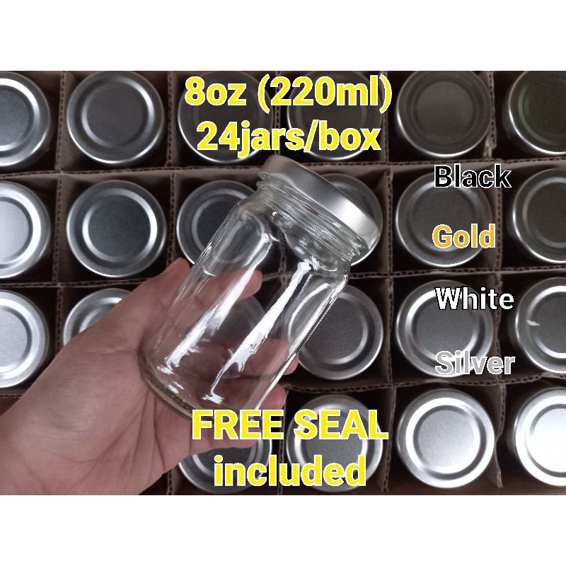8oz GLASS JAR 1 BOX(12/24PCS) | Shopee Philippines