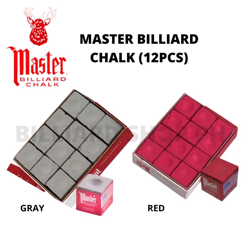 Master Billiard Chalk RED, GRAY, BROWN (6pcs or 12 pcs) | Shopee ...