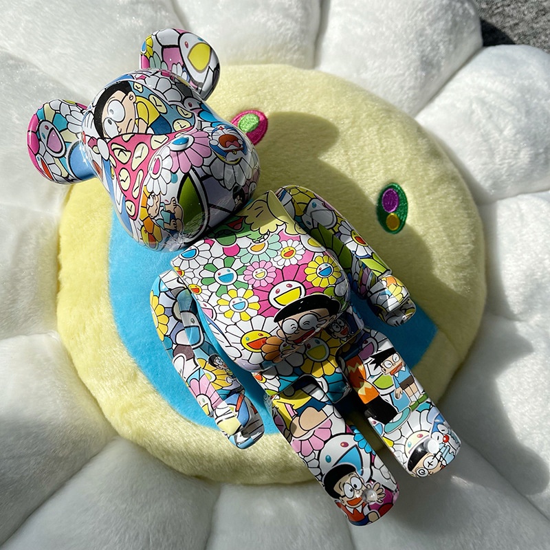 400% KaiKai KiKi Sunflower Bearbick Bear Doraemon Sunflower Figure ...