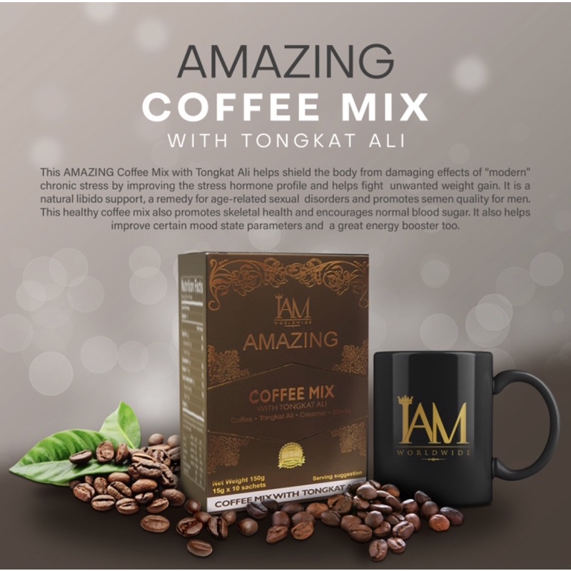 IAM AMAZING COFFEE MIX WITH TONGKAT ALI | Shopee Philippines