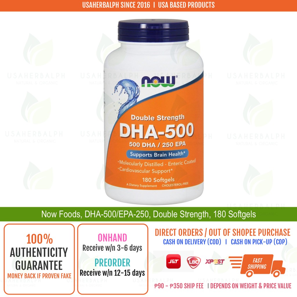 Now Foods, DHA-500/EPA-250, Double Strength,180 counts | Shopee Philippines