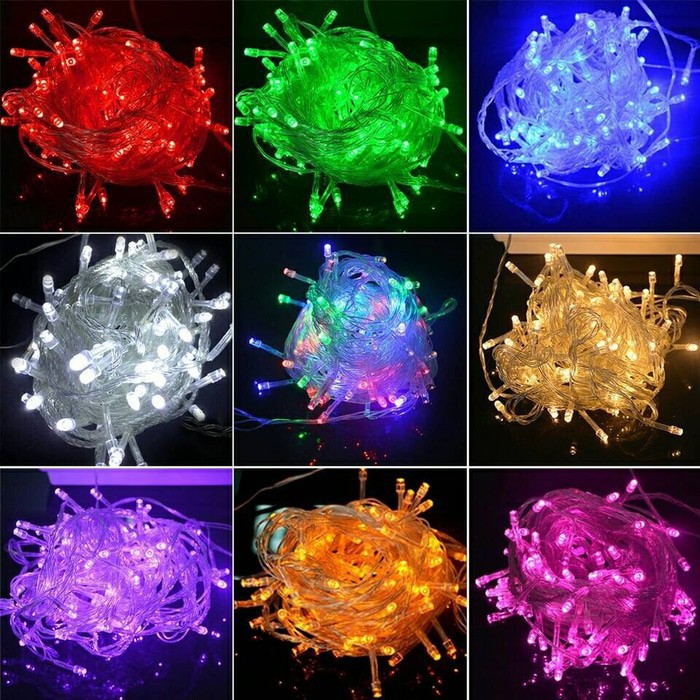 100L LED transparent wire christmas light with end connector | Shopee ...