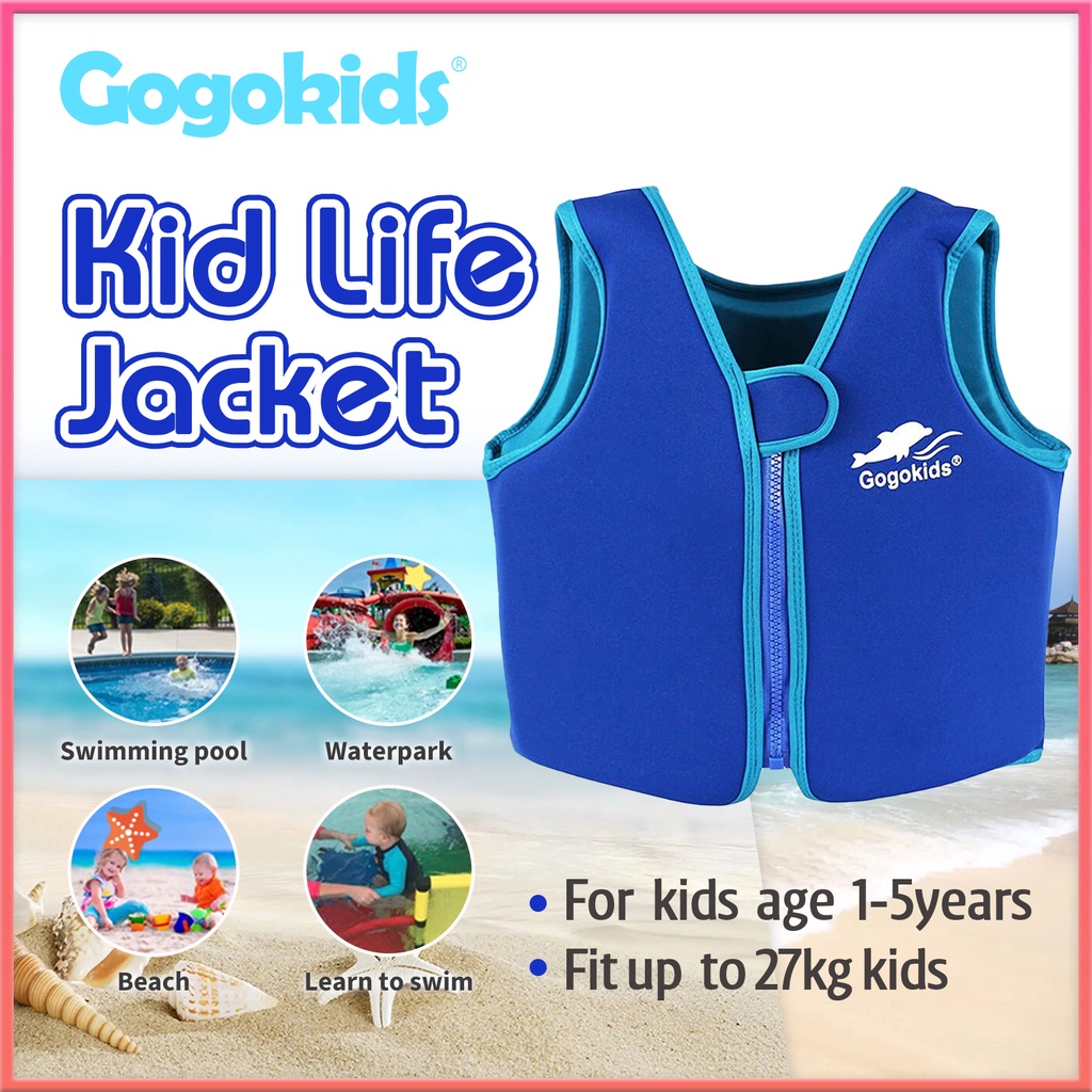 Gogokids Blue Children Swim Vest Kids Floatation Jackets Toddler Learn ...