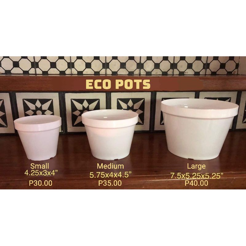 shop : ECO Garden Pots Pot White Thick | Shopee Philippines