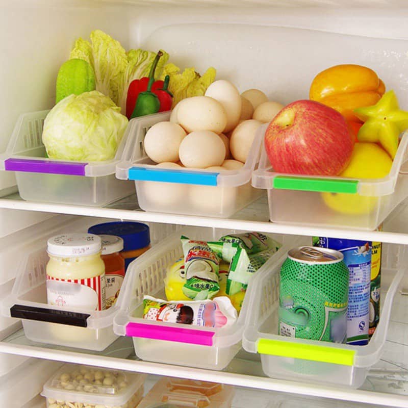 Plastic Drawer Fridge Freezer Space Saver Organizer Storage Bins ...