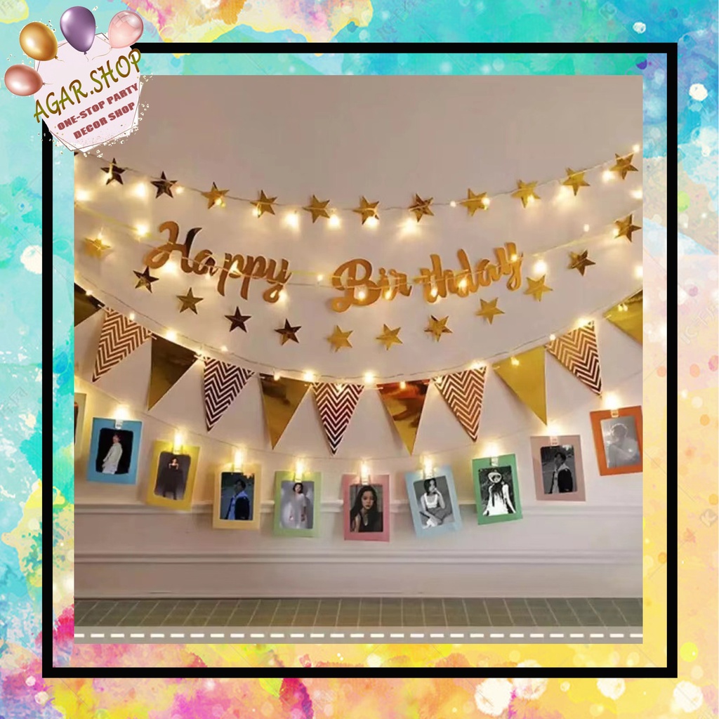 Agar.Shop 2 Meters Fairy Lights Happy Birthday Banner Birthday Party ...