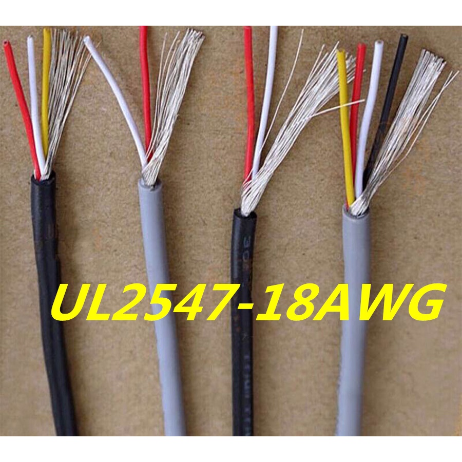 2Meters UL2547 Signal Shielded Cable 18AWG PVC Insulated Tinned Copper ...