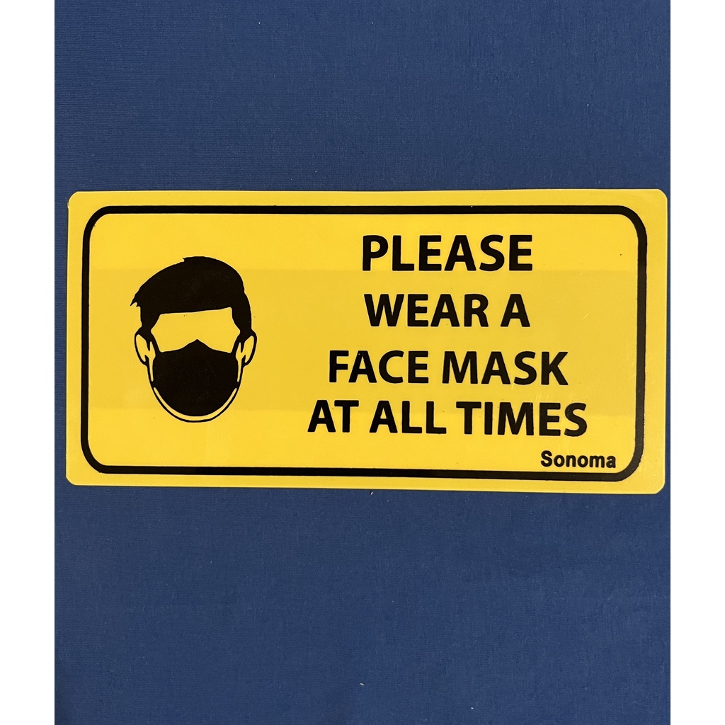 A-Mart High Impact Plastic Signage Please Wear Face Mask at All Times ...