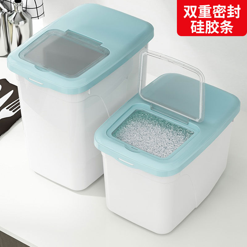 Kitchen moisture-proof 30 kg 20 kg rice cylinder plastic storage box ...
