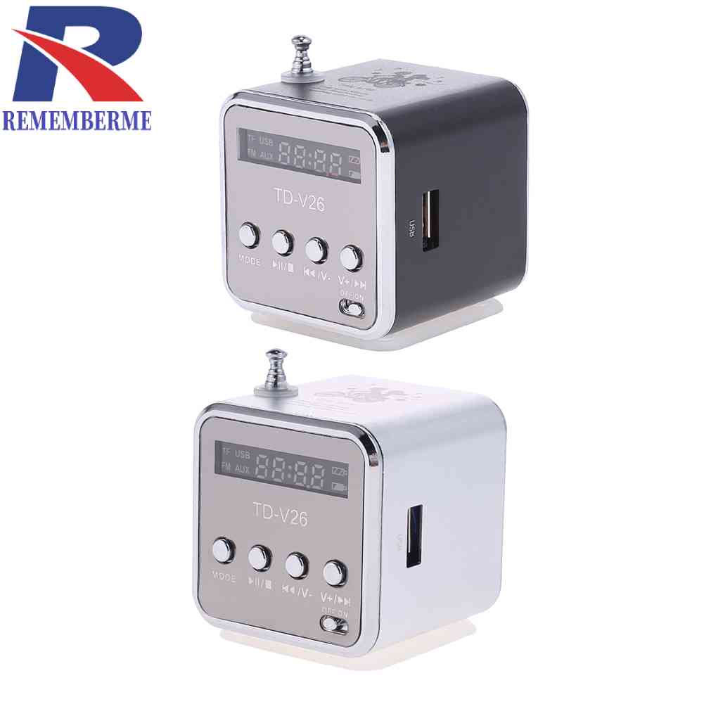 TD-V26 Mini Radio FM Digital Portable Speakers w/Receiver Support TF ...