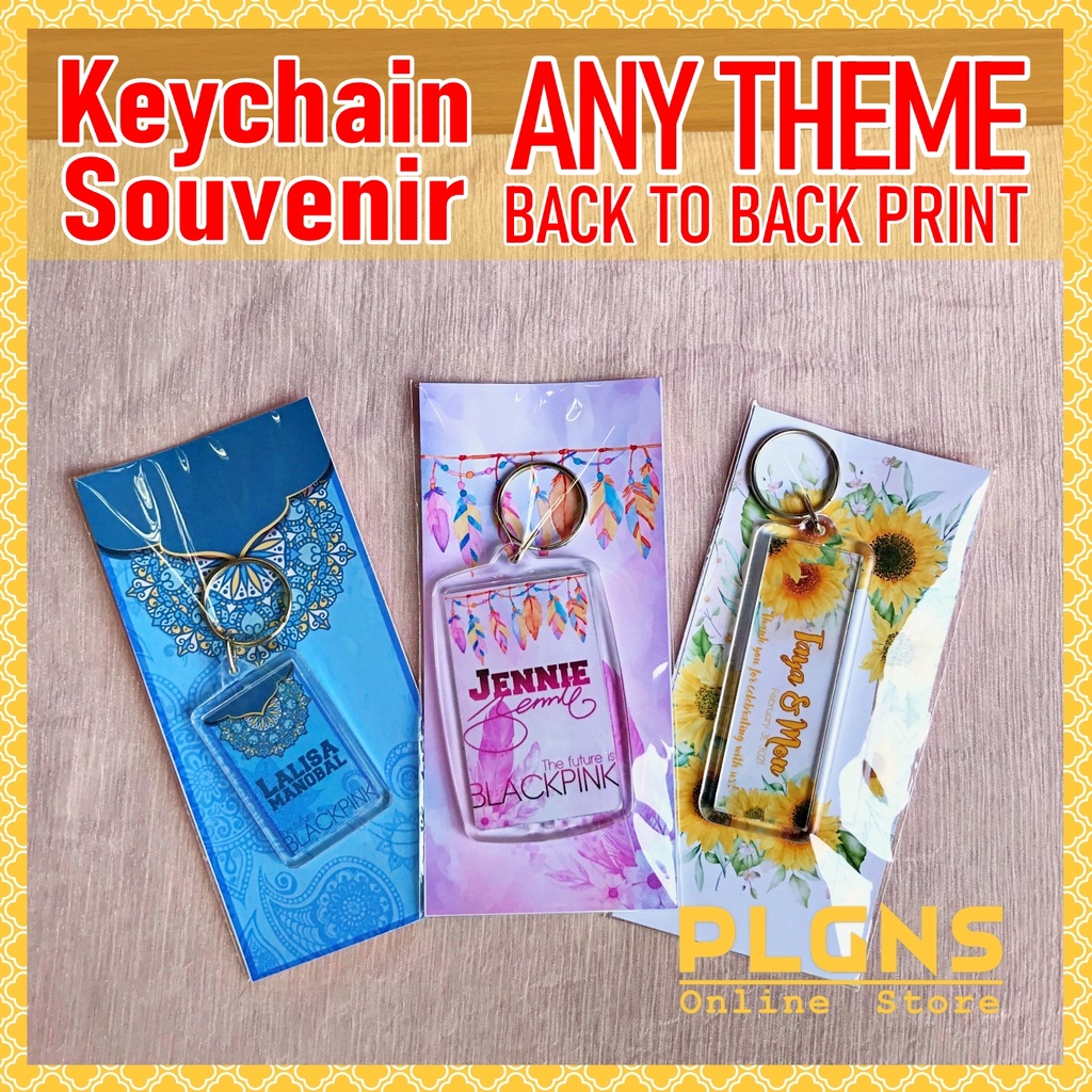 Keychain Souvenir w/ Card Personalized customized for Christening Birthday Wedding | Shopee ...