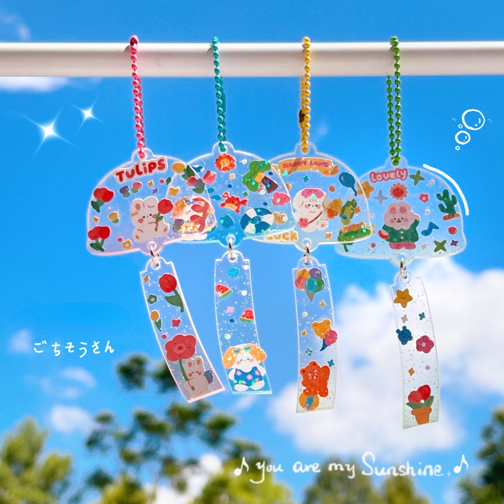 YoYo Keychain DIY Bling Bling Gradient Ramp Acrylic Transparent Cute ...