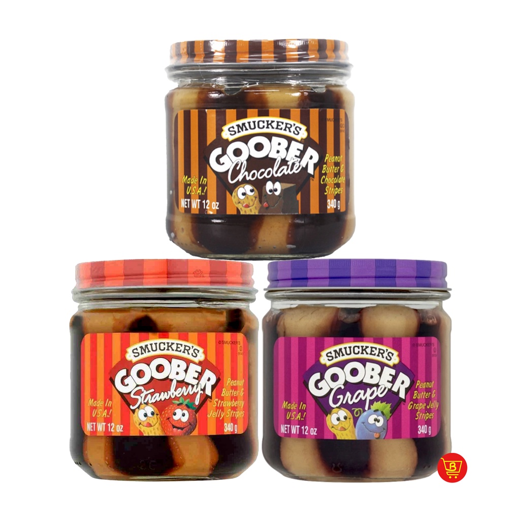 Smucker's Goober Peanut Butter & Jelly Stripes 340g (Strawberry ... Smucker's Goober Peanut Butter & Jelly Stripes 340g (Strawberry ...