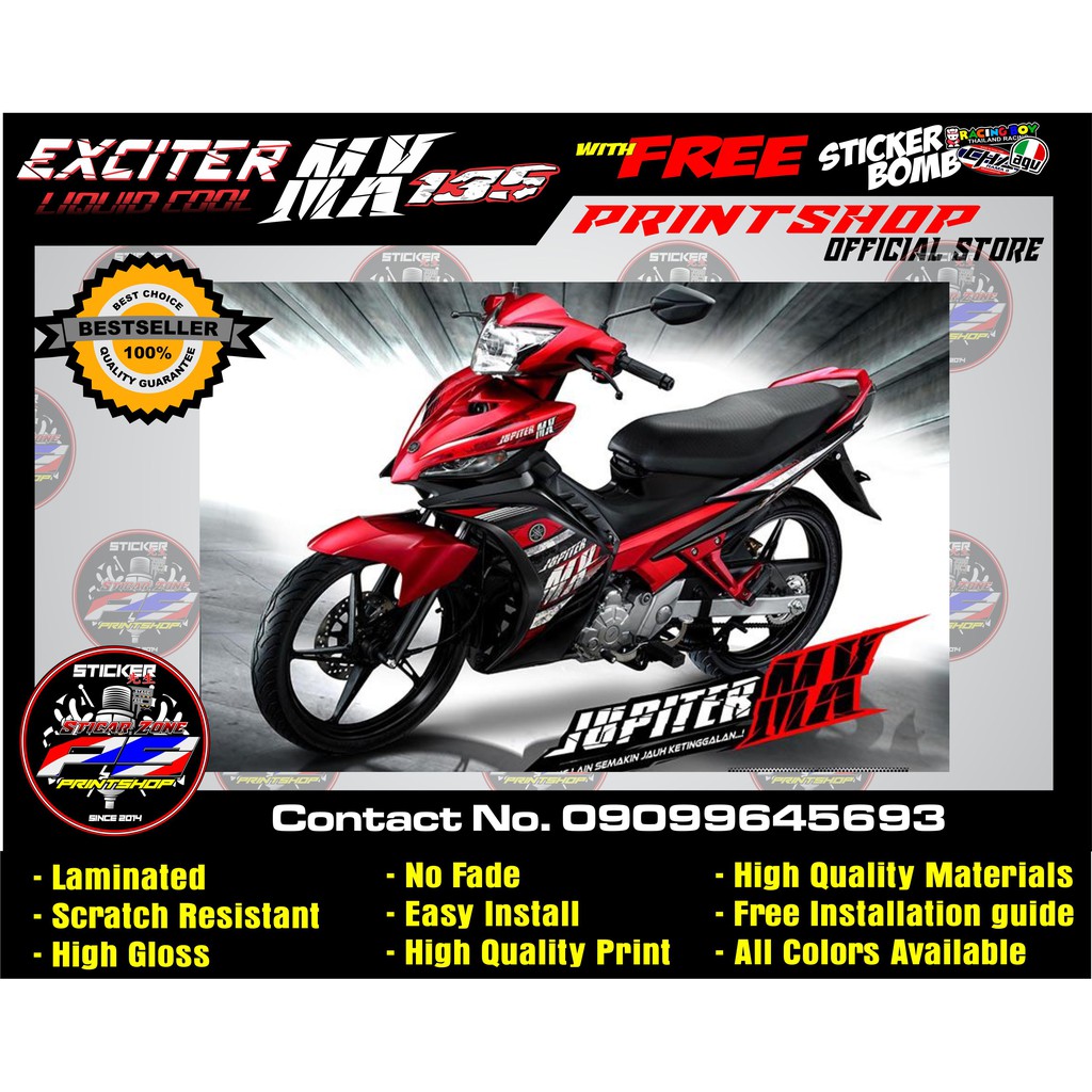 SNIPER MX 135 Jupiter stock decals Yamaha Full Set STICKER DECALS ...