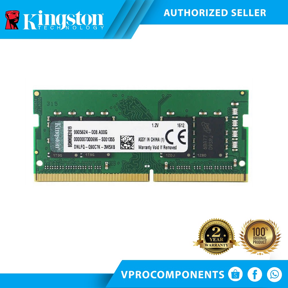 Kingston 8GB / 16GB Ddr4 3200Mhz Non Ecc Ram Sodimm Laptop Memory ...