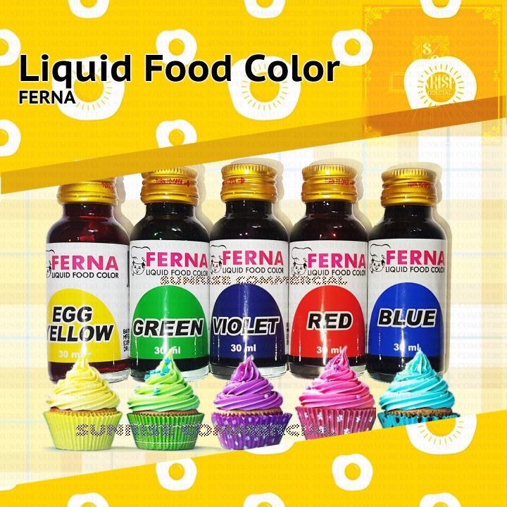 FERNA Food Color 8 COLORS (MAXIMUM 4 bottles) | Shopee Philippines