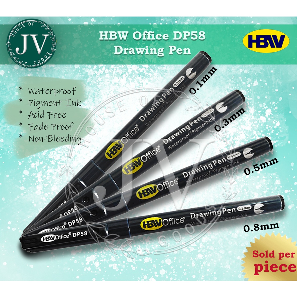 HBW Drawing Pen 0.1/0.3/0.5/0.8mm 1pc | Shopee Philippines