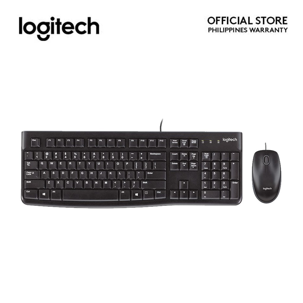 Logitech MK120 Wired Keyboard and Mouse for Windows,Optical Wired Mouse ...