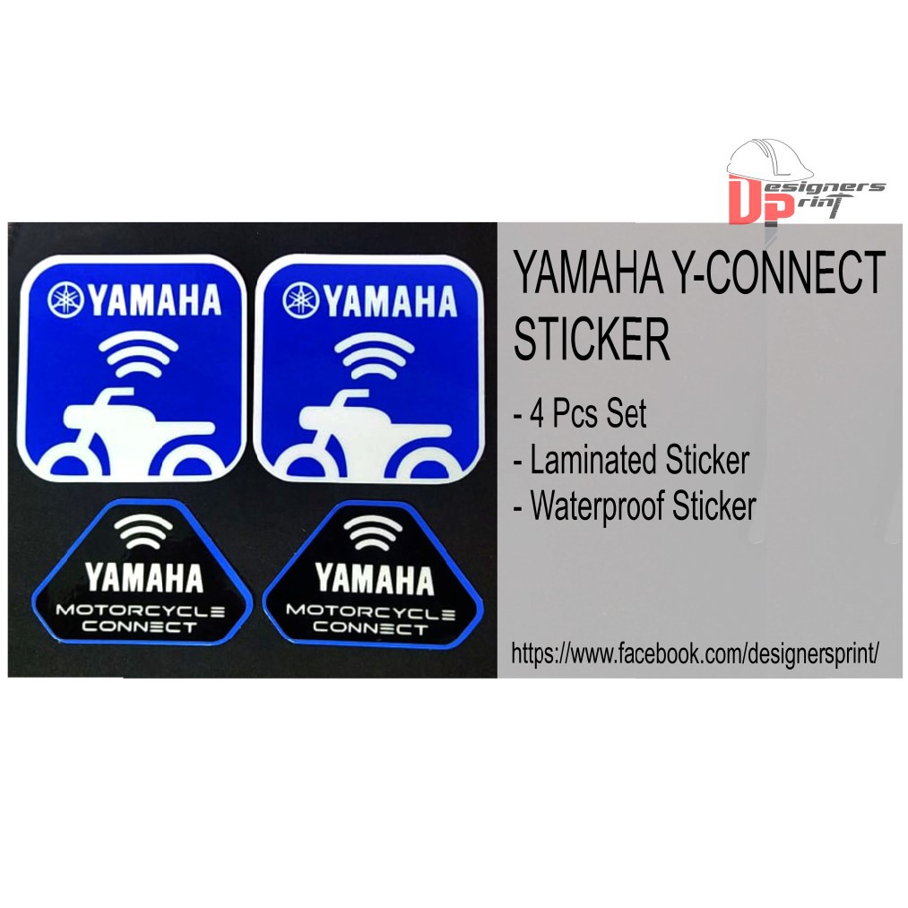 Y-Connect Sticker for YAMAHA Motorcycle - 4 pcs Laminated Sticker ...