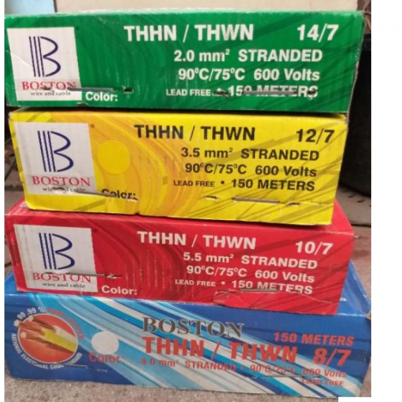 Boston THHN Electrical Stranded Wire 14/7 (2.0mm) per box 150 meters ...