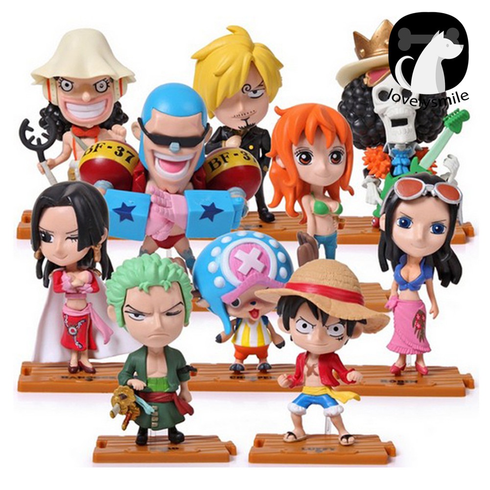 L~ 10Pcs One Piece Full Set of Characters Luffy Model Toys Car Bedroom ...
