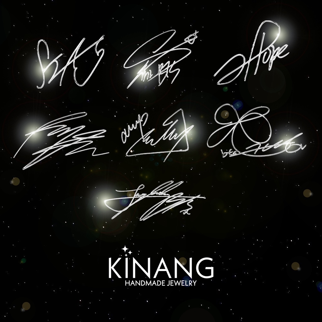 Kinang: "BTS Signature" Necklace (Jin, Suga, J-Hope, RM, Jimin, V ...
