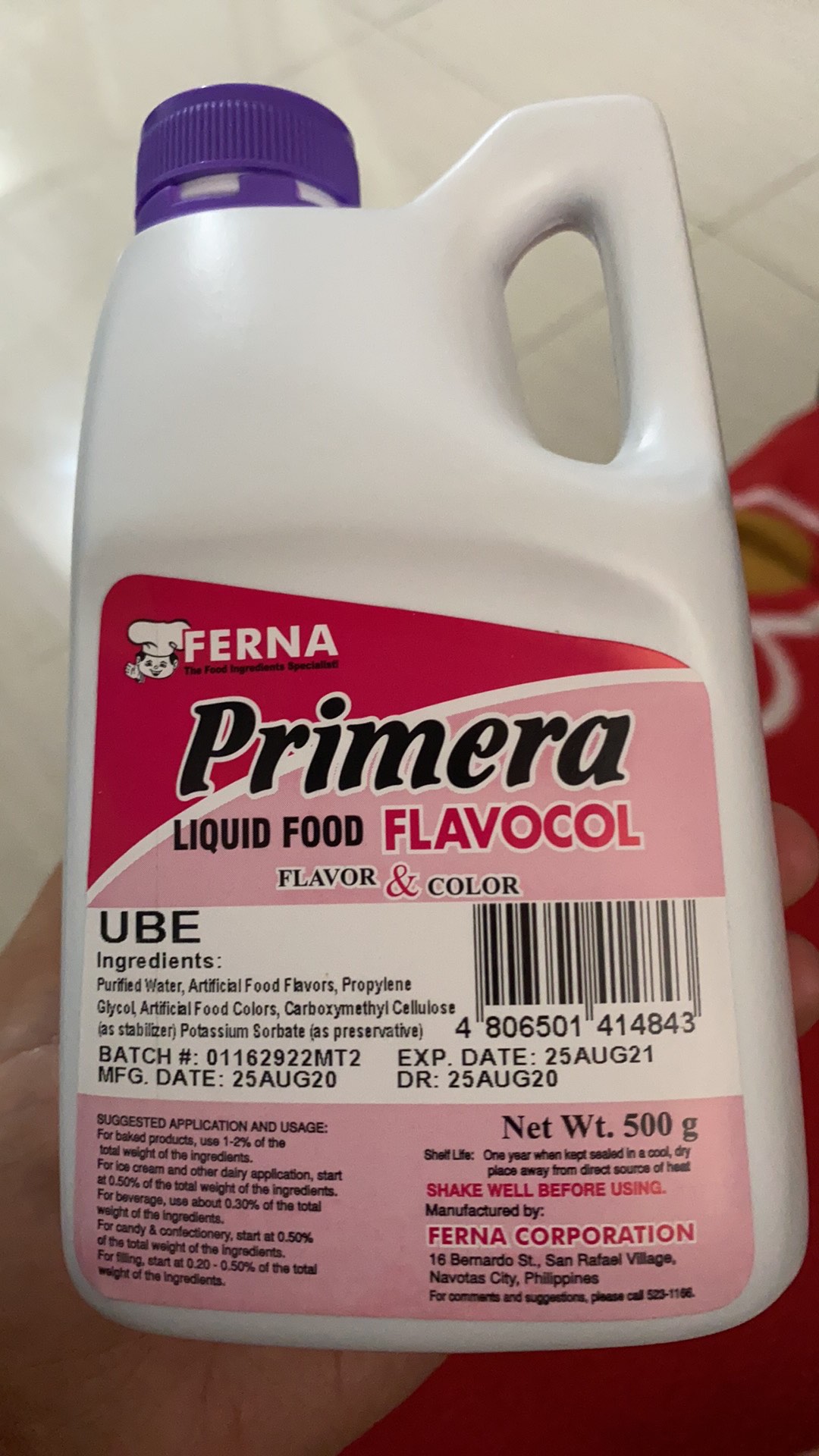 Ferna Ube Liquid food color and Flavor 500g | Shopee Philippines