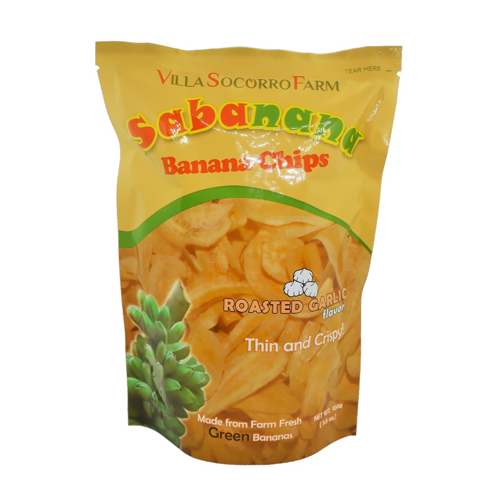 Villa Socorro Farm Sabanana Banana Chips Roasted Garlic 100 grams ...