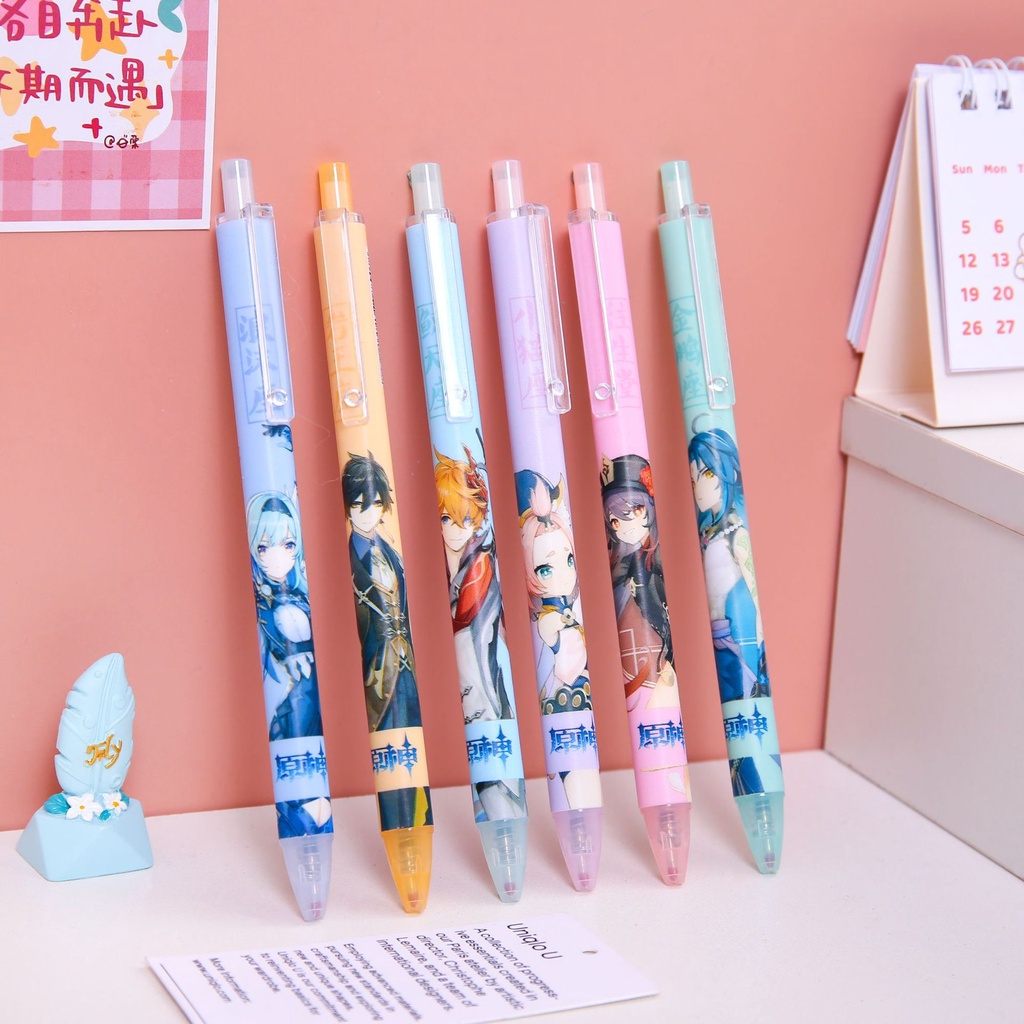 Genshin Impact game anime girl press gel pen creative anime girl heart ...