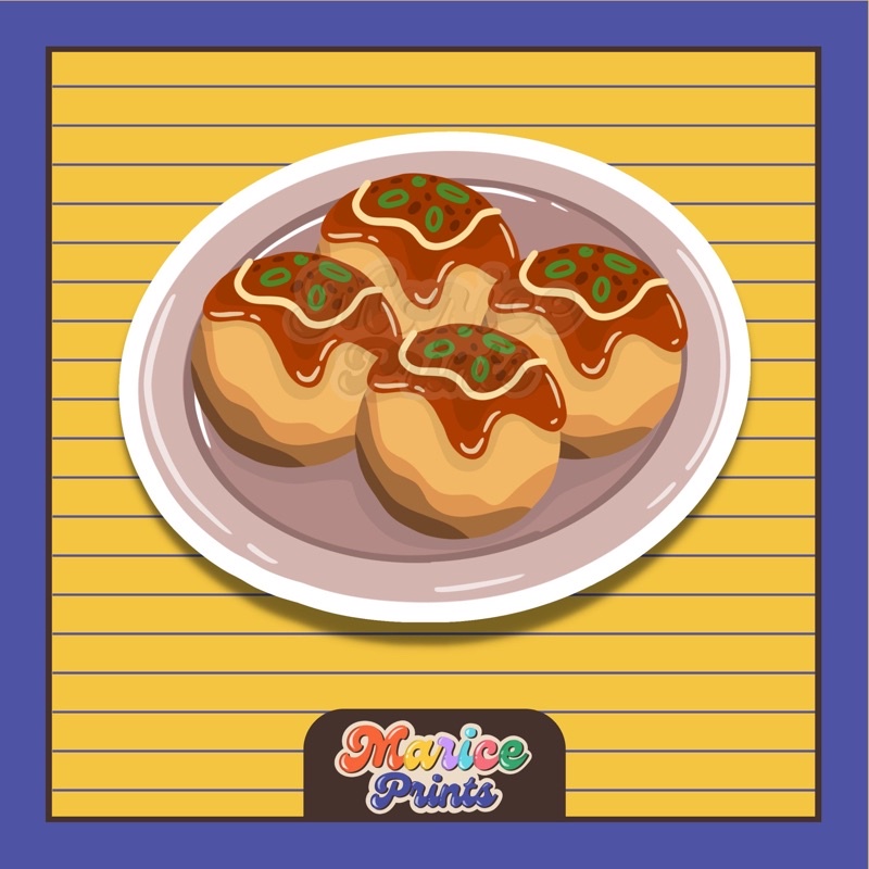 Takoyaki Food Vinyl Waterproof Sticker | Filipino Pinoy Stickers by ...