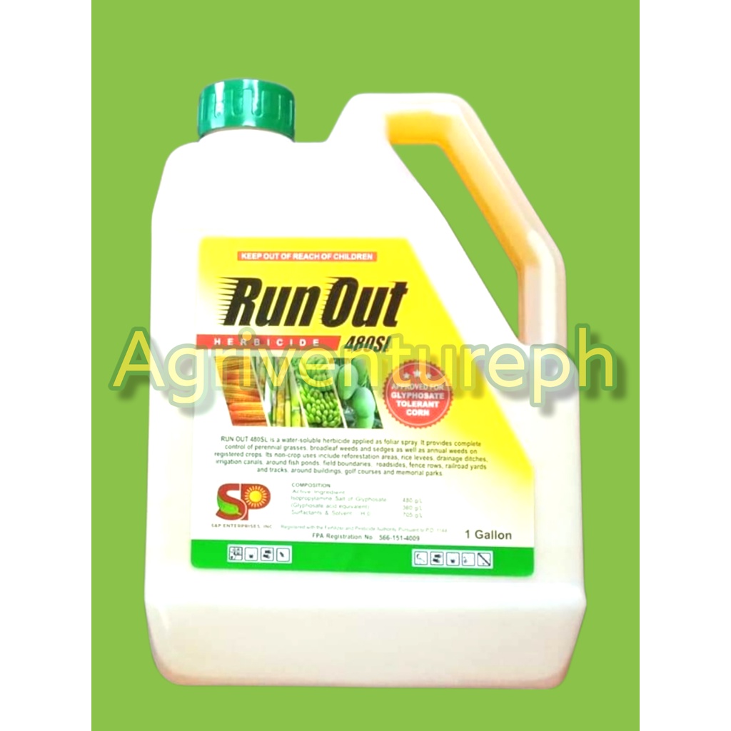 RUN OUT HERBICIDE GLYPHOSATE 480SL (1 GALLON) | Shopee Philippines