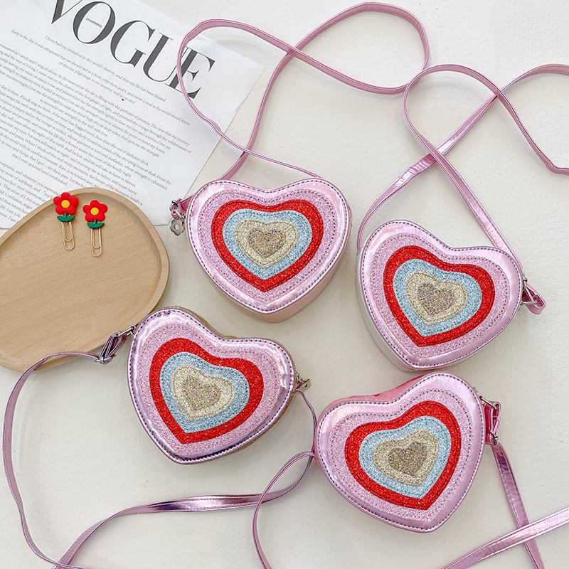 New Fashion Children Bags Sparkling Rainbow Love Children'S Messenger ...